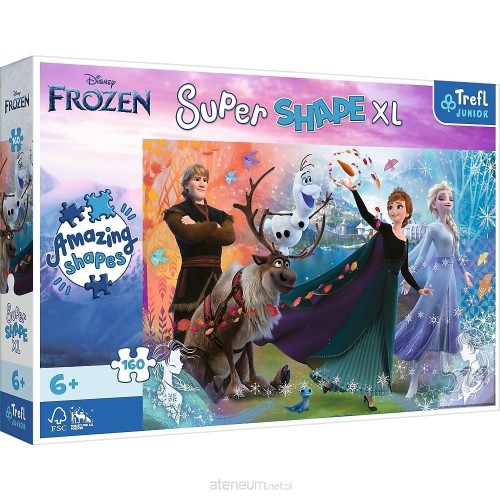 Trefl 160 XL Super shape - Odkryj ﾜwiat Frozen, Disney Frozen puzzleland